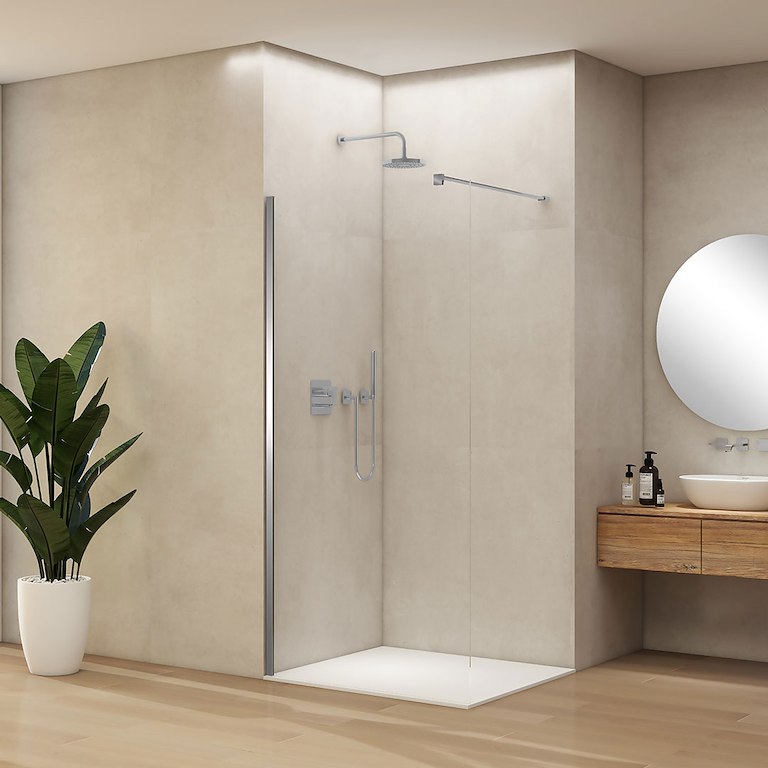 Roccia paravan 80×200 hrom/proziran