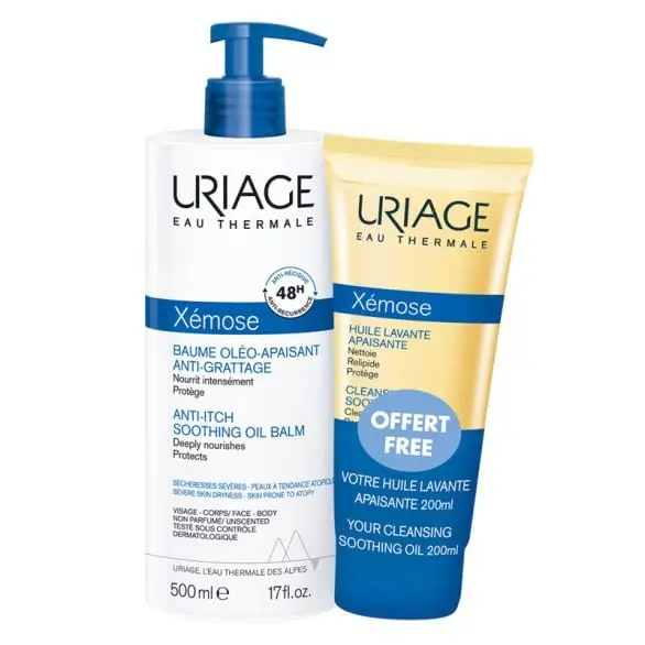 URIAGE Uljani balzam za telo + Ulje za tuširanje Xemose 500 ml