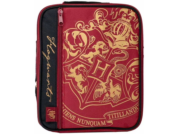 Harry Potter Deluxe 2 Pocket Lunch Bag Burgundy - Crest