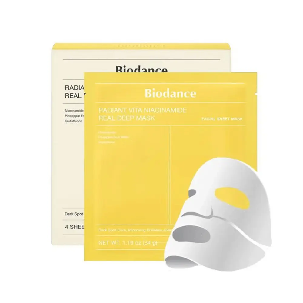 Biodance Maska za lice Radiant Vita Niacinamide Real Deep Mask, 34 g, 4 komada