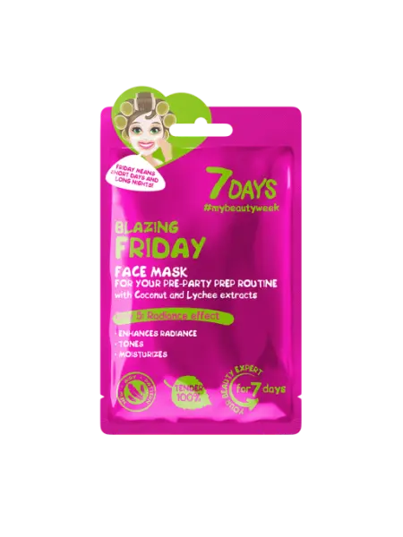 7Days Blazing Friday Maska za lice Sheet Coconut Water&Lychee, 28 g