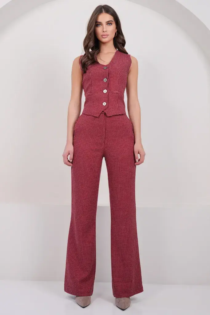 Trend Alacati Stili Ženske pantalone Alc-X14929, Bordo