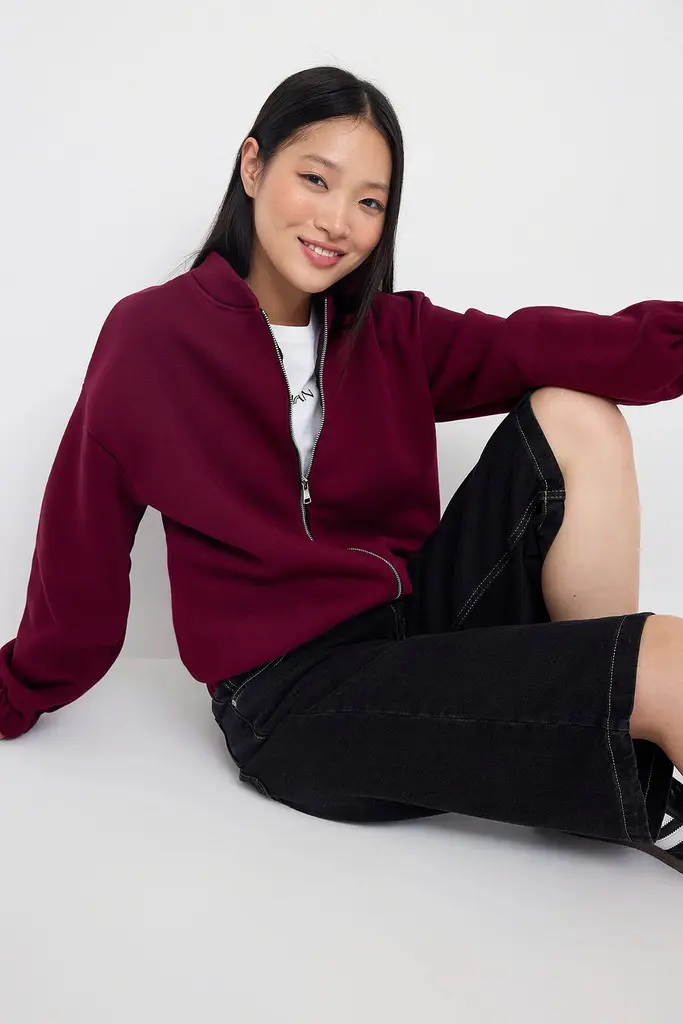 Trendyol Milla dečiji duks Twoaw25Sw00122, tamno burgundac-bordo