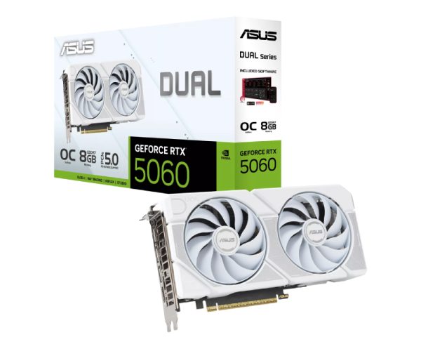 ASUS nVidia GeForce RTX 5060 8GB 128bit DUAL-RTX5060-O8G-WHITE grafička karta