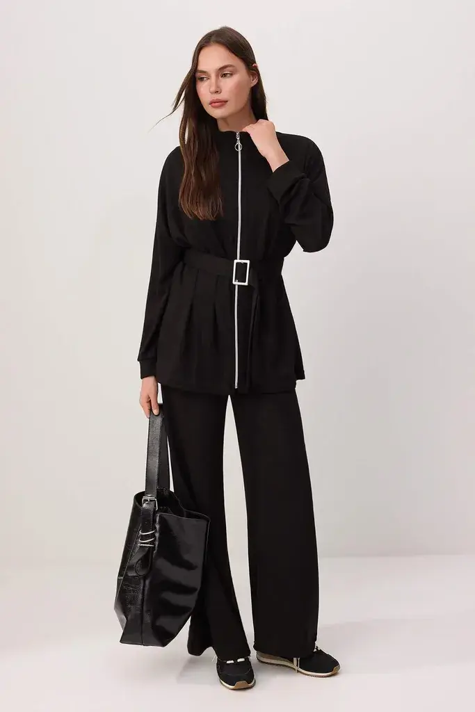 Trendyol ženski set top i donji deo Tctaw26Us00077, crna