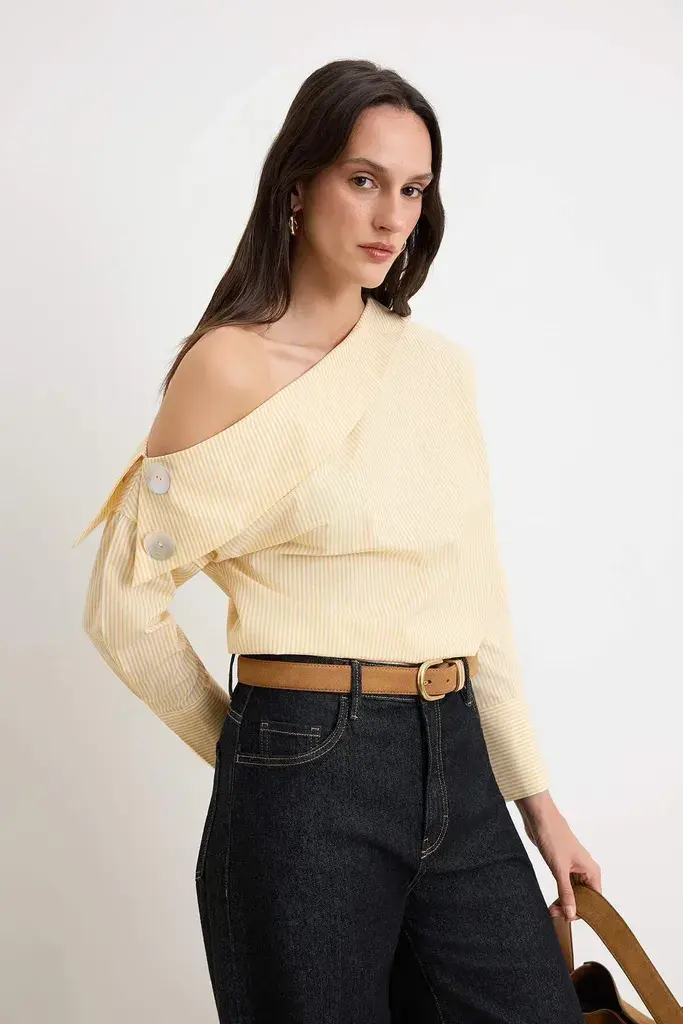 Trendyol Milla ženski set bluze i pantalona Twoss26Bz00666, žuta-multikolor