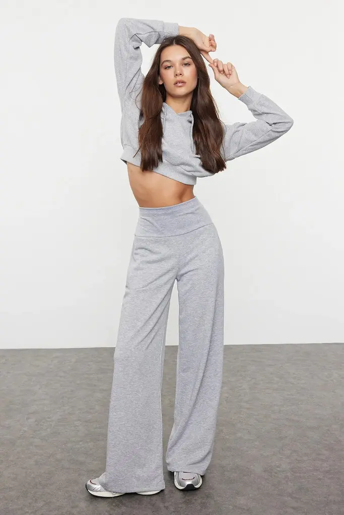 Trendyol Milla ženske pantalone Twoaw25pl00026, Siva