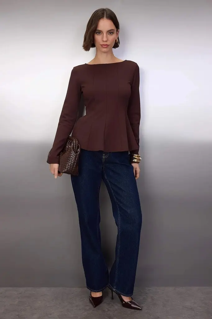 Trendyol Milla ženska bluza Twoaw26Bz00166, braon-braon