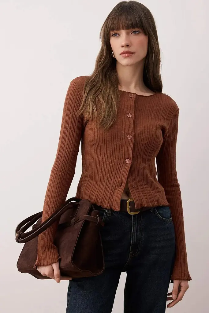Trendyol Milla ženska bluza Twoaw26Bz00046, braon-braon