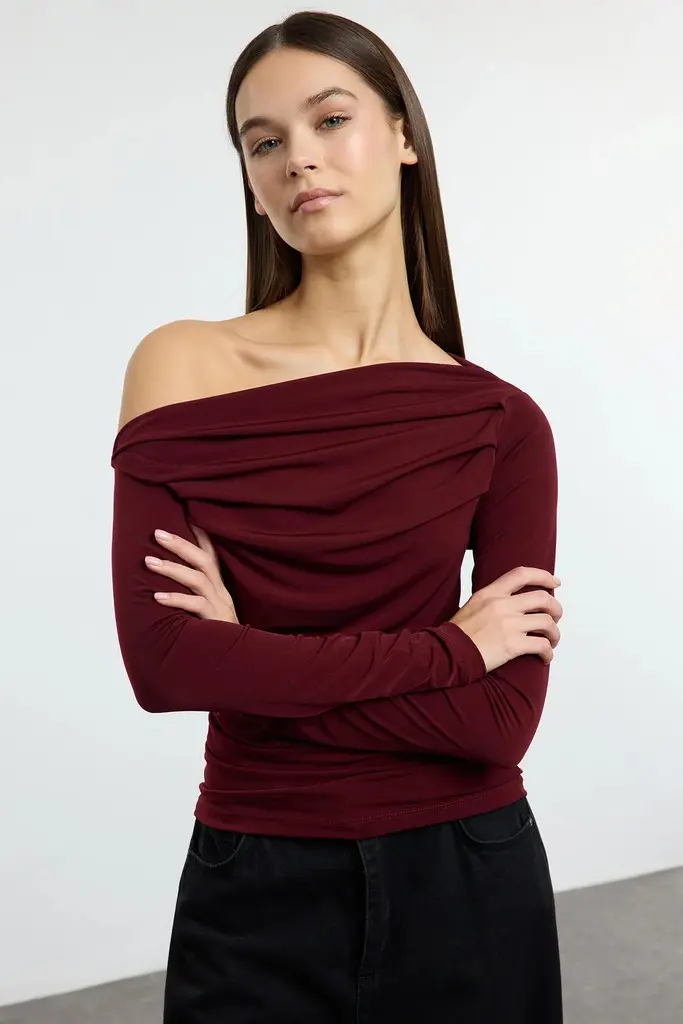 Trendyol Milla Ženska bluza Twoaw25Bz00248, Bordo