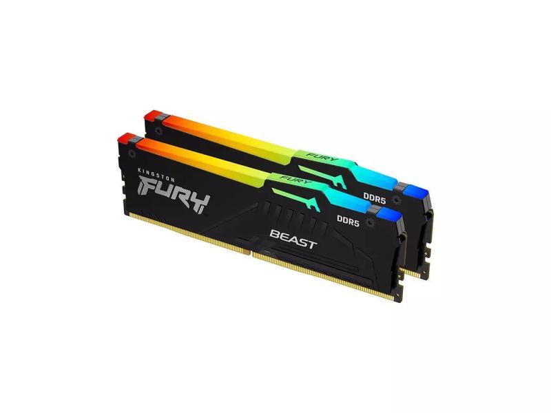 KINGSTON DIMM DDR5 32GB (2X16GB KIT) 6400MHZ KF564C32BBEAK2-32 FURY BEAST BLACK RGB EXPO
