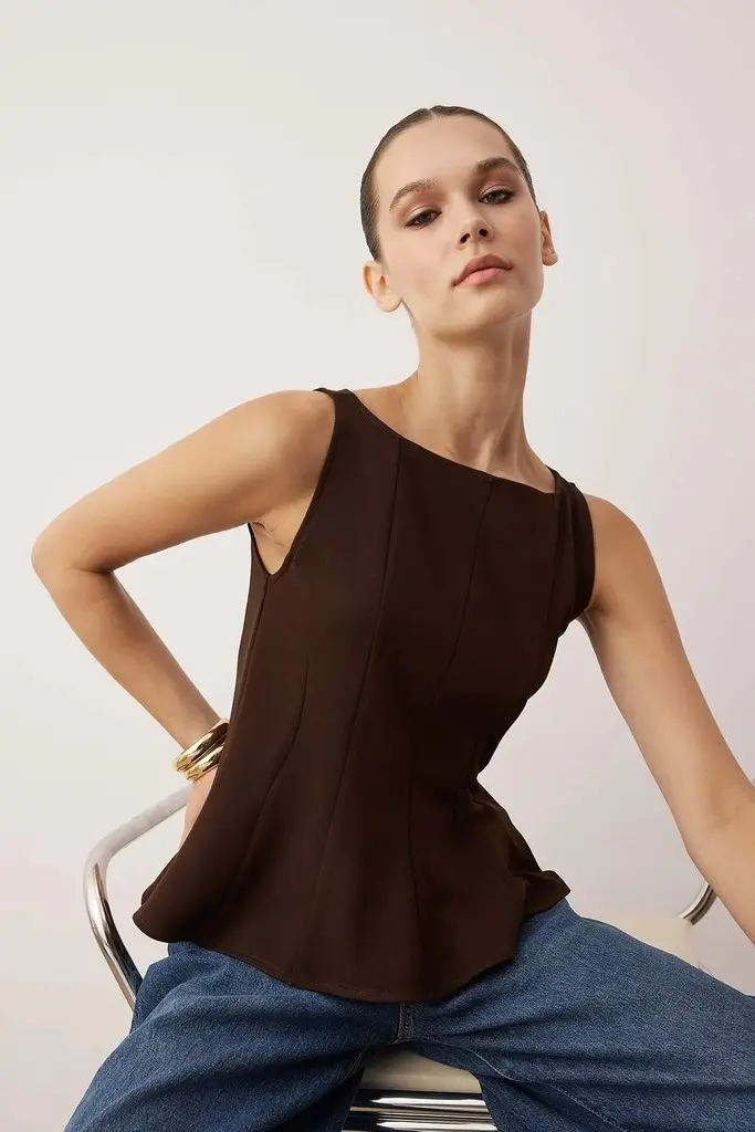 Trendyol Milla Ženska bluza, Braon