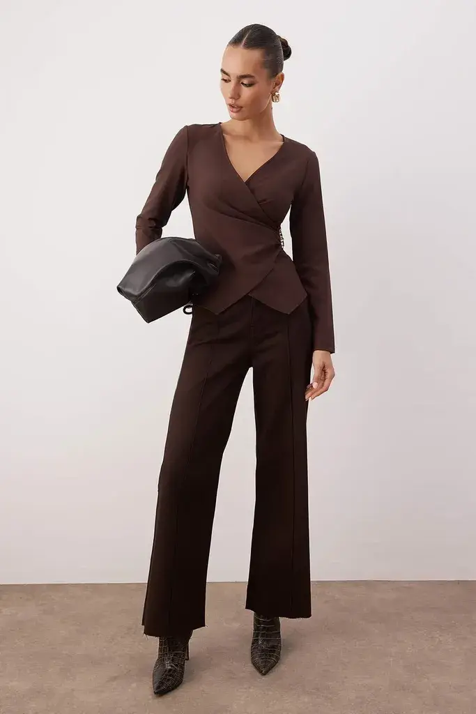 Trendyol Milla ženska bluza Twoaw26Bz00142, smeđa