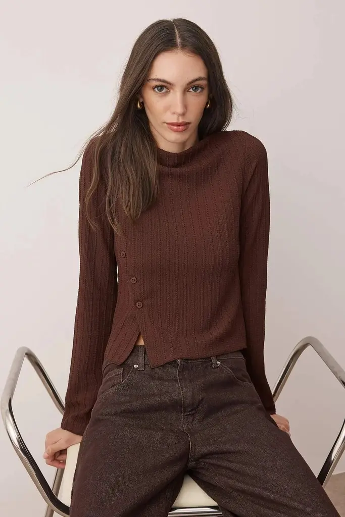 Trendyol Milla ženska bluza Twoaw26Bz00040, braon-braon