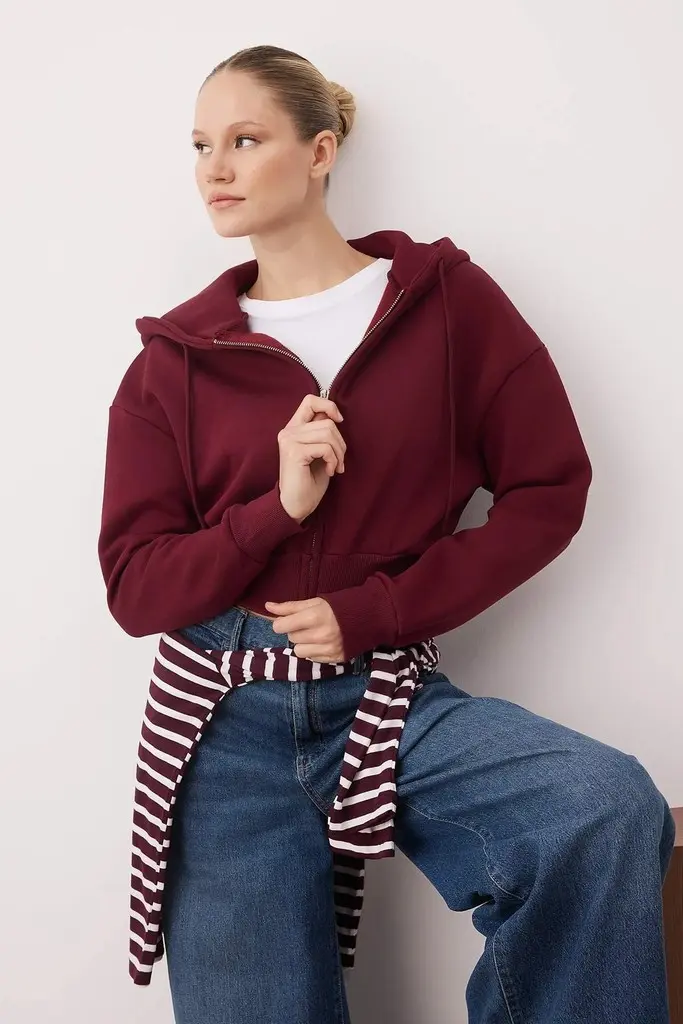 Trendyol Milla ženski duks Twoaw25Sw00302, ljubičasta
