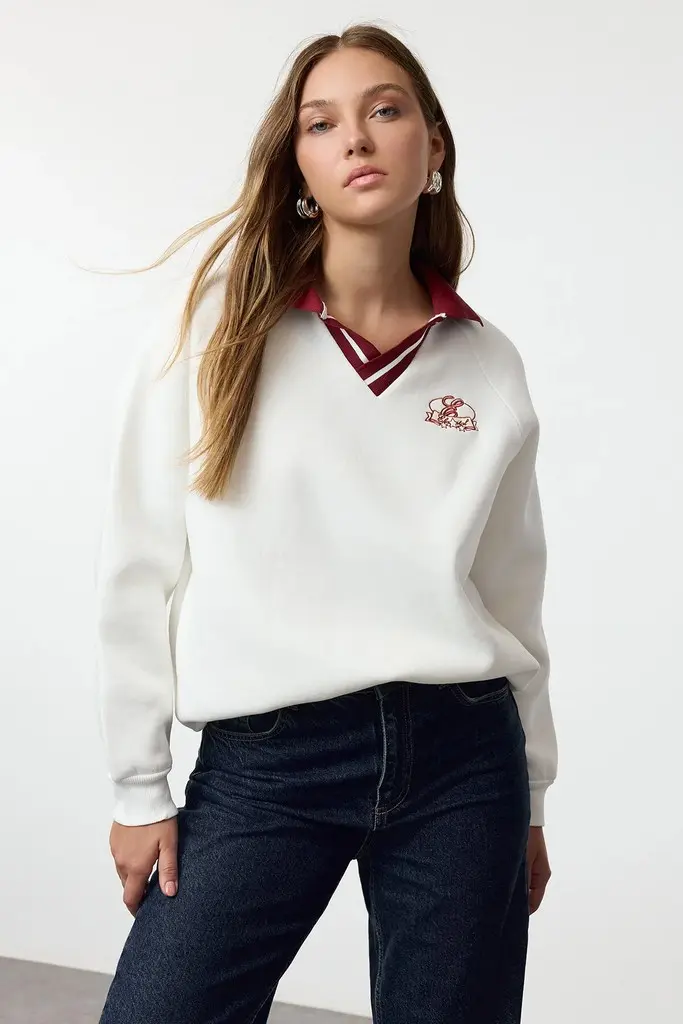 Trendyol Milla ženski duks Twoaw25Sw00173, Krem
