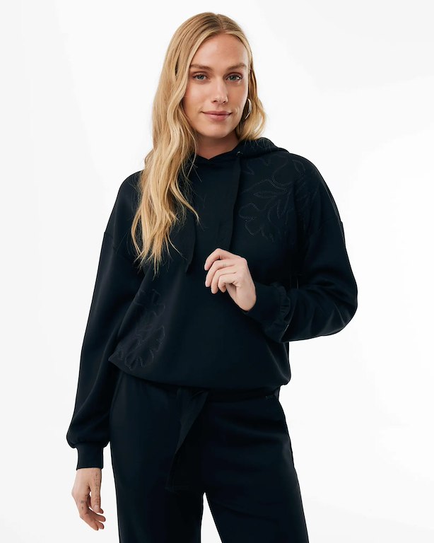 Mexx Ženski duks Embroidered, Crni