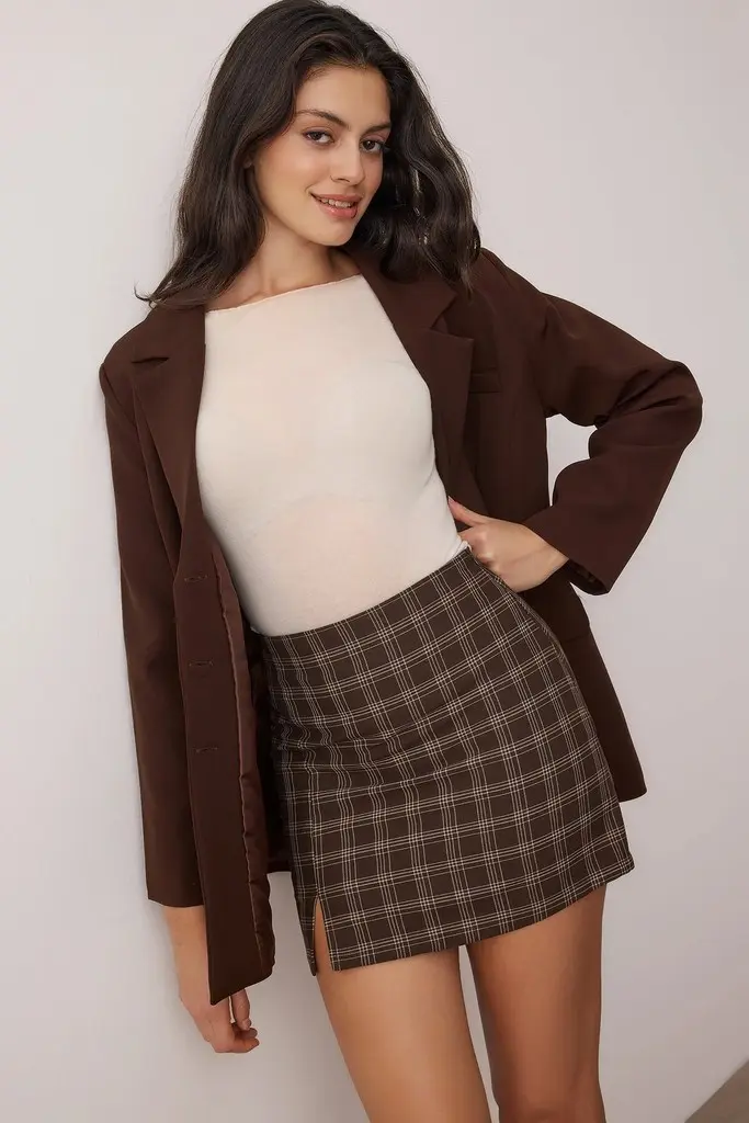 Trendyol Milla ženska suknja Twoaw26Sr00059, smeđa-smeđa