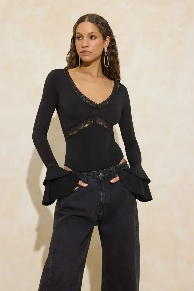 Trendyol Milla Zenski bodi Tprss26Bd00018, Crna