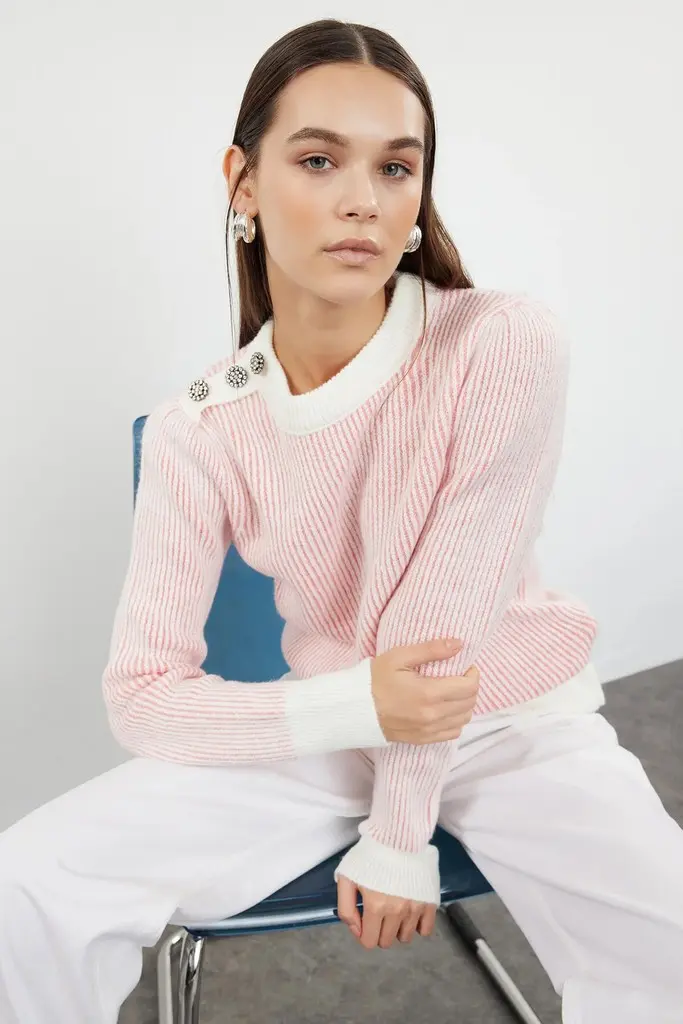 Trendyol Milla ženski duks Twoaw25Kz00122, puder / roze