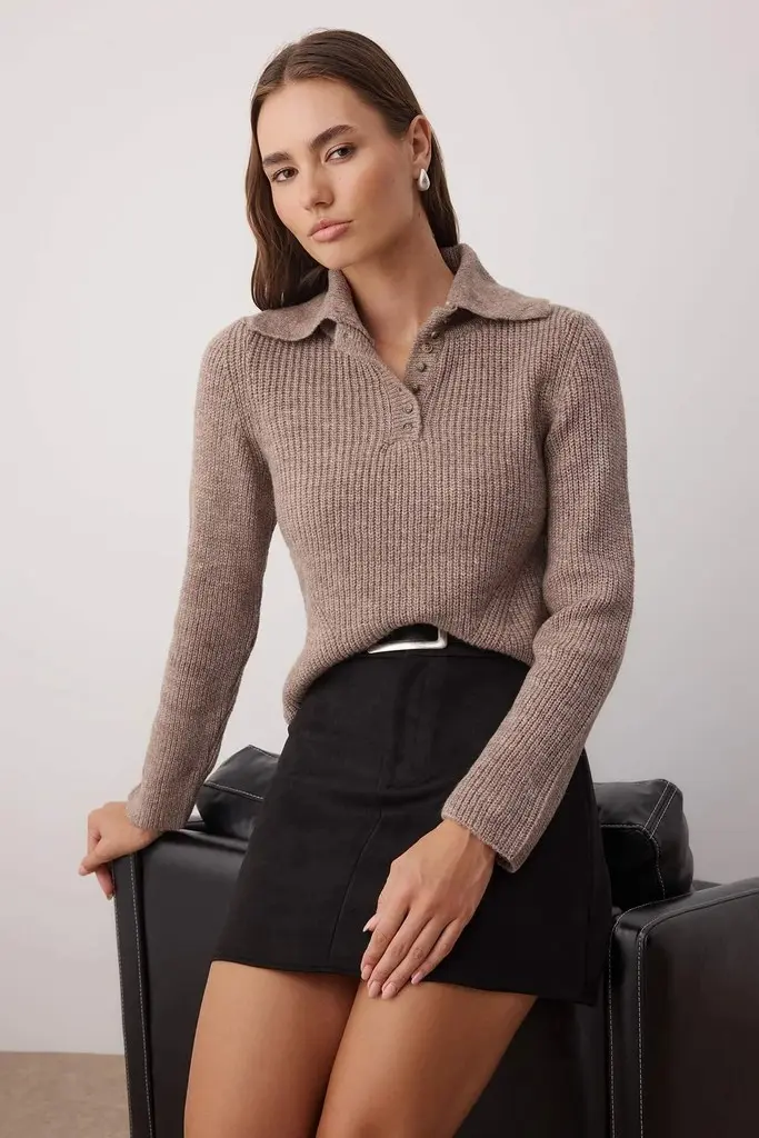 Trendyol Milla ženski duks Twoaw26Kz00167, taupe-bež