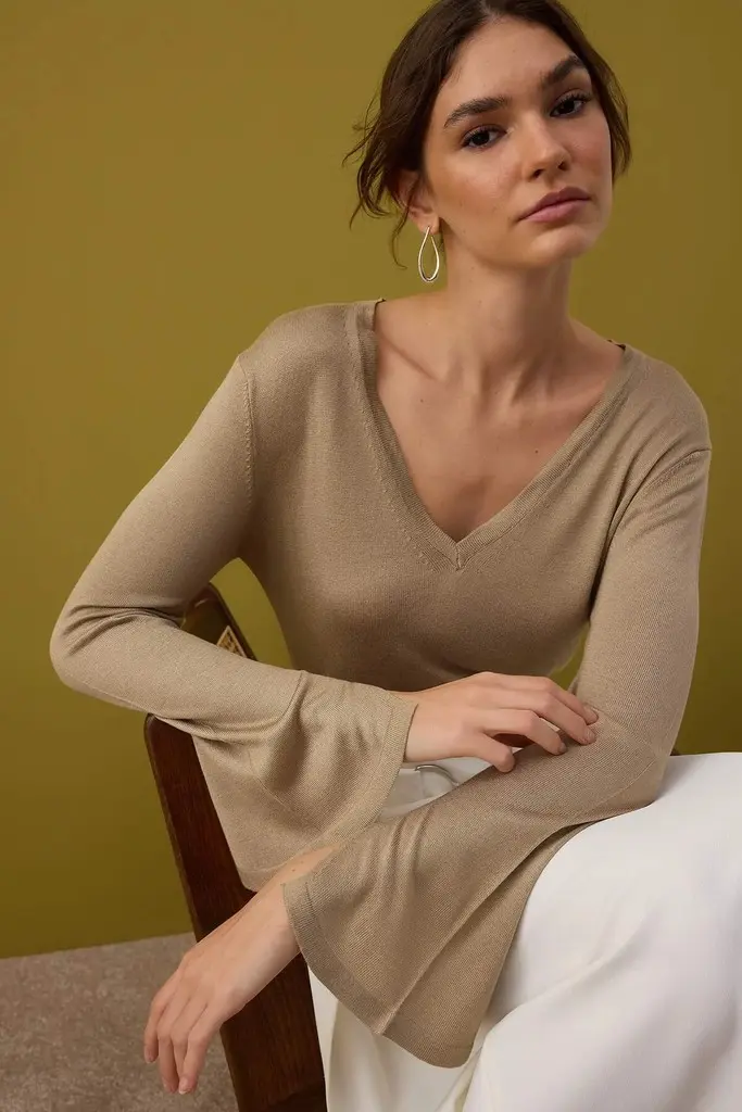 Trendyol Milla ženski duks Twoaw26Kz001010, bež