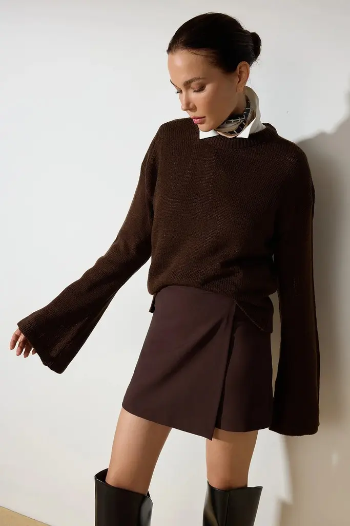 Trendyol Milla ženski duks Twoaw25Kz00295, braon-braon
