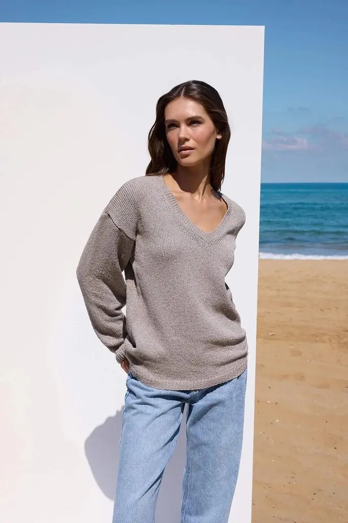 Trendyol Milla ženski duks Twoaw26Kz00108, taupe-bež