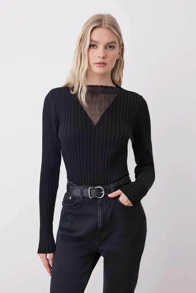Trendyol Milla ženski duks Twoaw26Kz00229, Crna-Crna