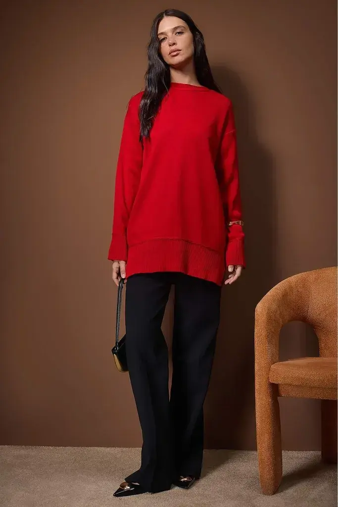 Trendyol Modest Ženski džemper Tctaw26Ak00003, Crveni