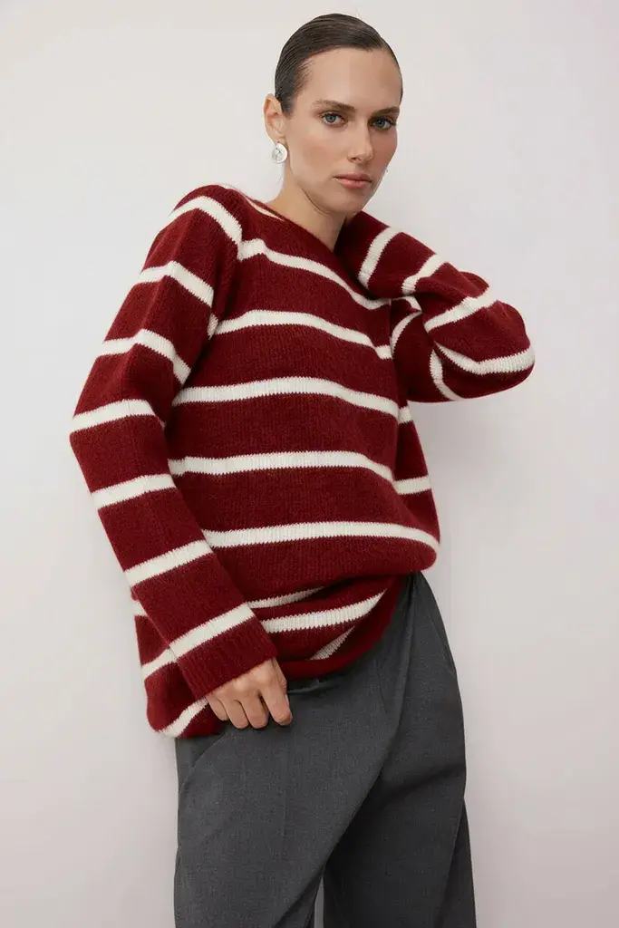 Trendyol Modest Ženski džemper Tctaw26Ak00004, Bordo