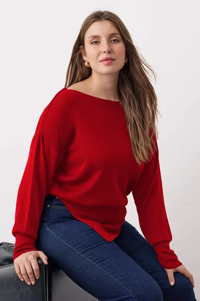 Trendyol Curve Ženski džemper Tbbaw26An00048, Crveni