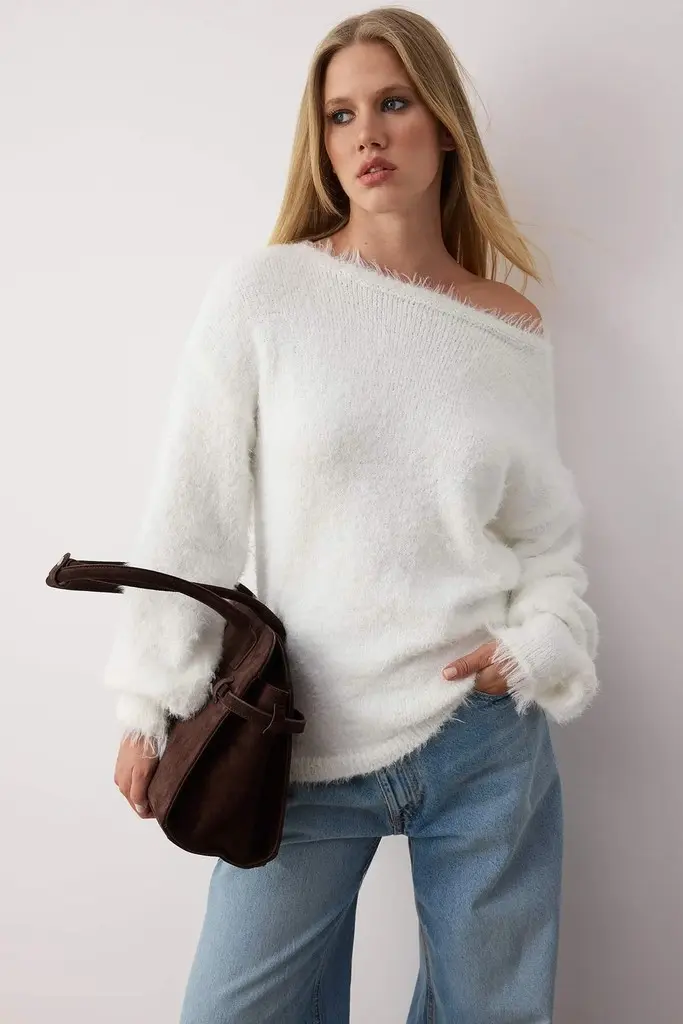 Trendyol Milla ženski duks Twoaw25Kz00169, Krem