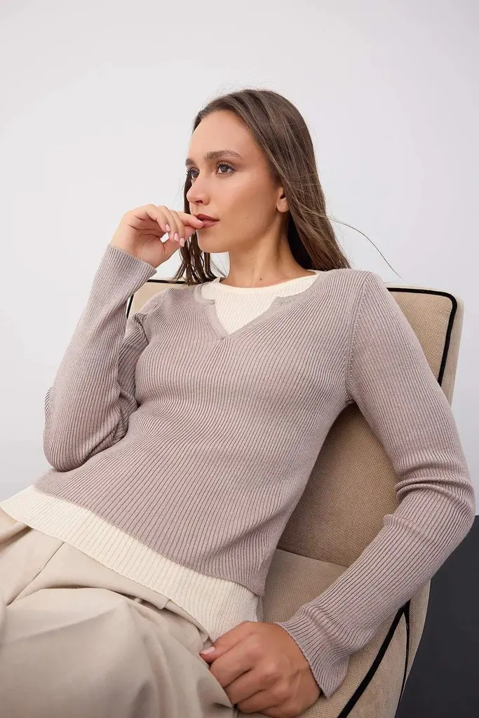 Trendyol Milla ženska bluza Twoaw26Kz000222, bež-bež