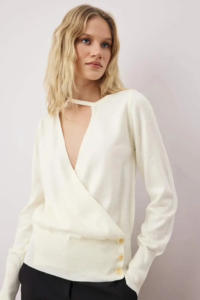 Trendyol Milla ženski duks Twoaw26Kz00253, Ecru-Ecru