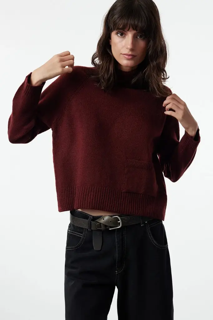 Trendyol Milla ženski duks Twoaw25Kz00107, Bordeaux-Burgundy