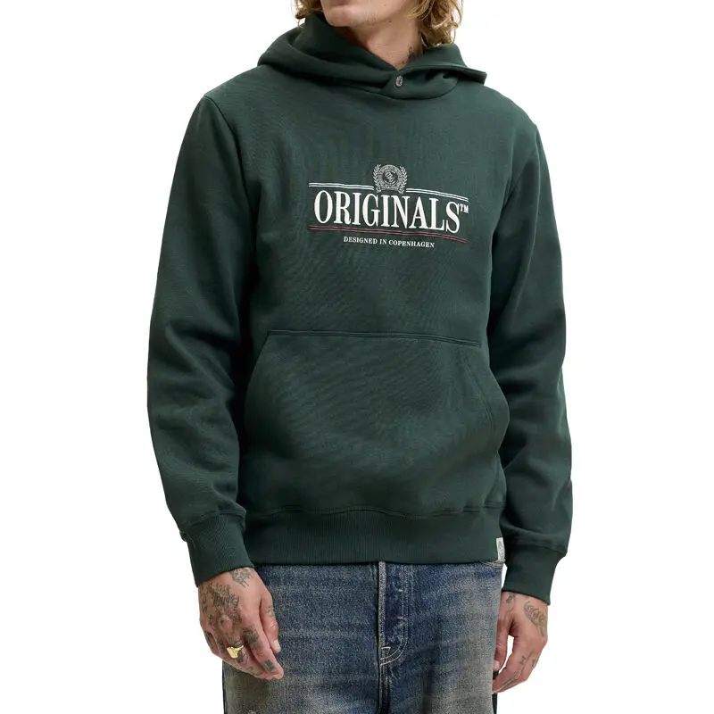 Jack&Jones Muški duks sa kapuljačom Fusion, Maslinasti