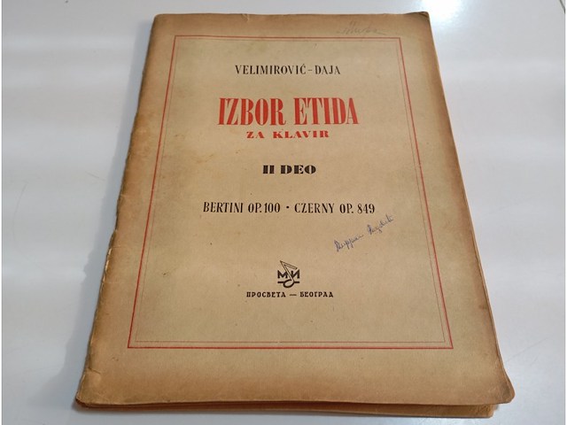 Velimirović-Đaja Izbor etida za klavir II deo