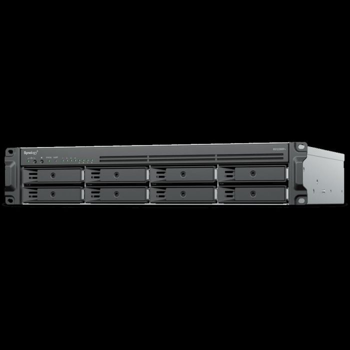 Synology RackStation RS1226RPPLUS, Rack2U 8 bay 3.5 and 2.5, SATA HDD SSD, AMD Ryzen V1500B 4 core 2.2GHz, 4 GB DDR4ECC SODIM, 2xMemory slots, 2xRJ45 2.5GbE LAN Port, 2xUSB 3.2Gen 1Port, PCIe 1xGe...