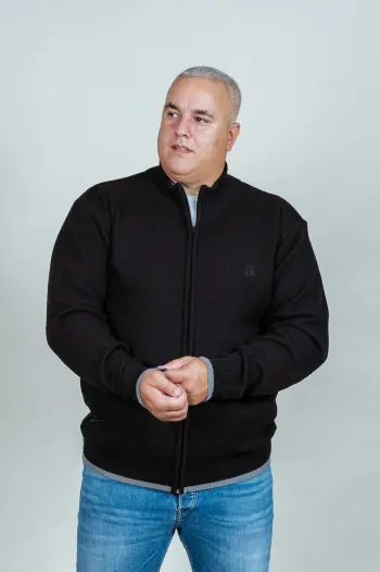 PANDA4U Muški džemper sa zipom, Crni