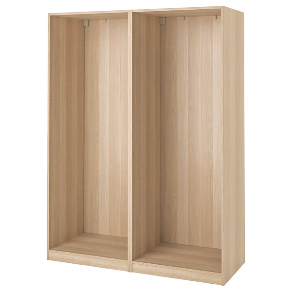 2 okvira garderobera, belo b. hrastovina, 150x58x201 cm