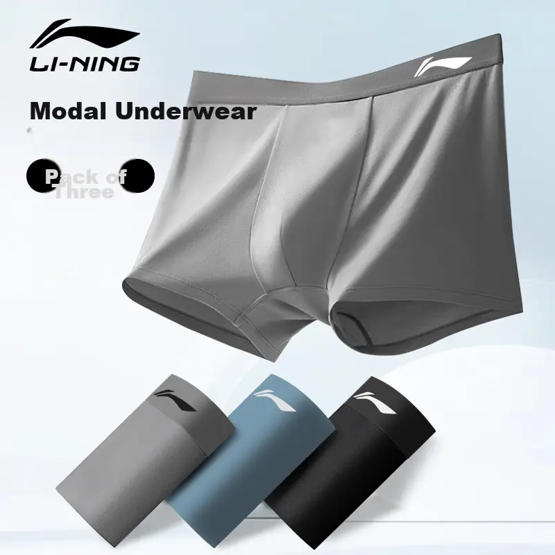 Li-Ning Muške bokserice, 3 para, Crne