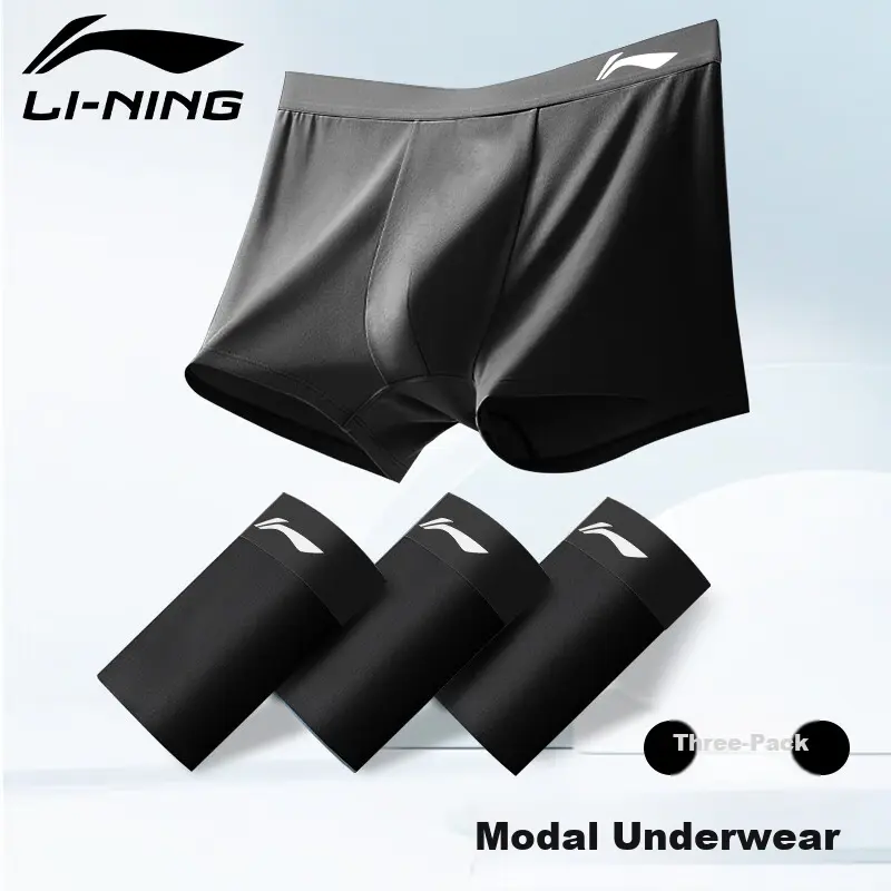 Li-Ning Muške bokserice, 3 para, Crne