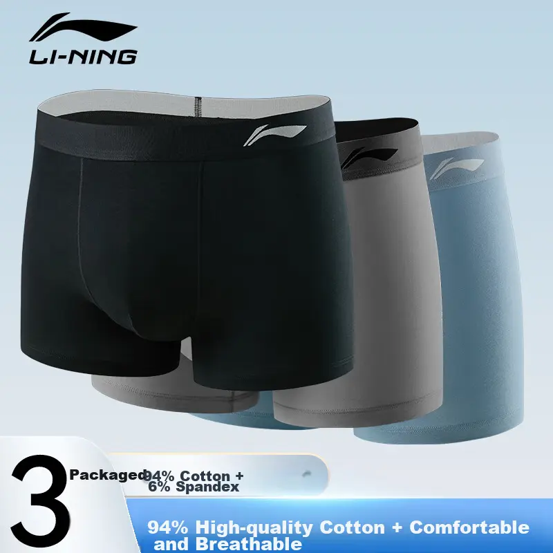 Li-Ning Muške bokserice, 3 para, Crne