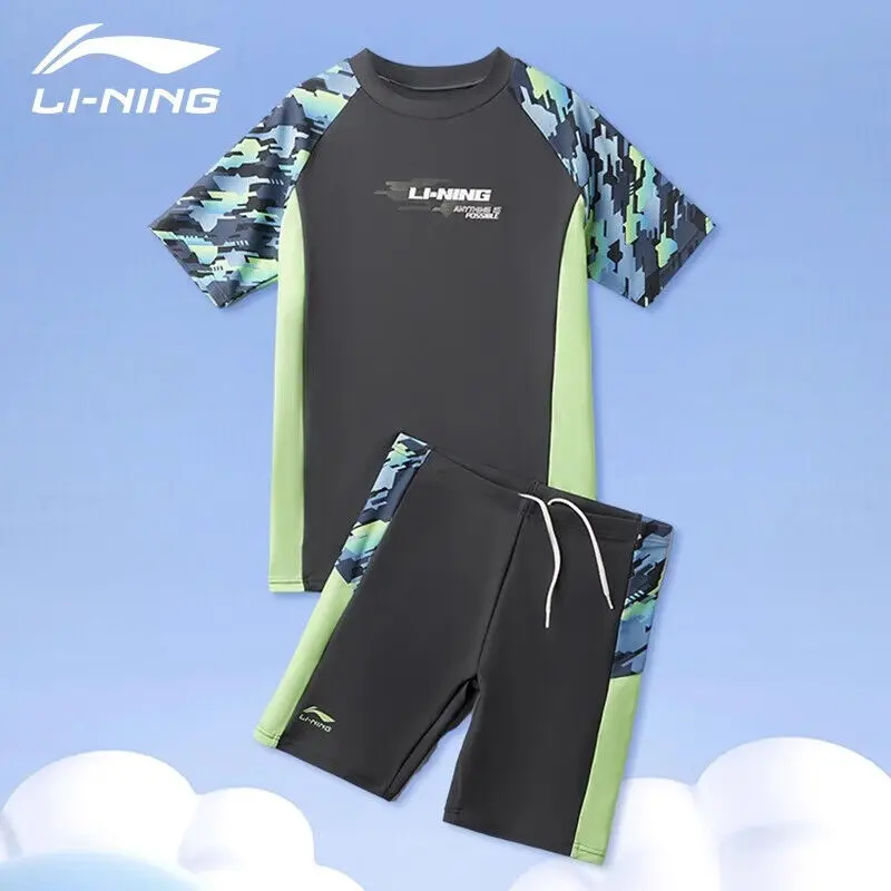 Li-Ning Dvodelni kupaći kostim za dečake, Zeleni
