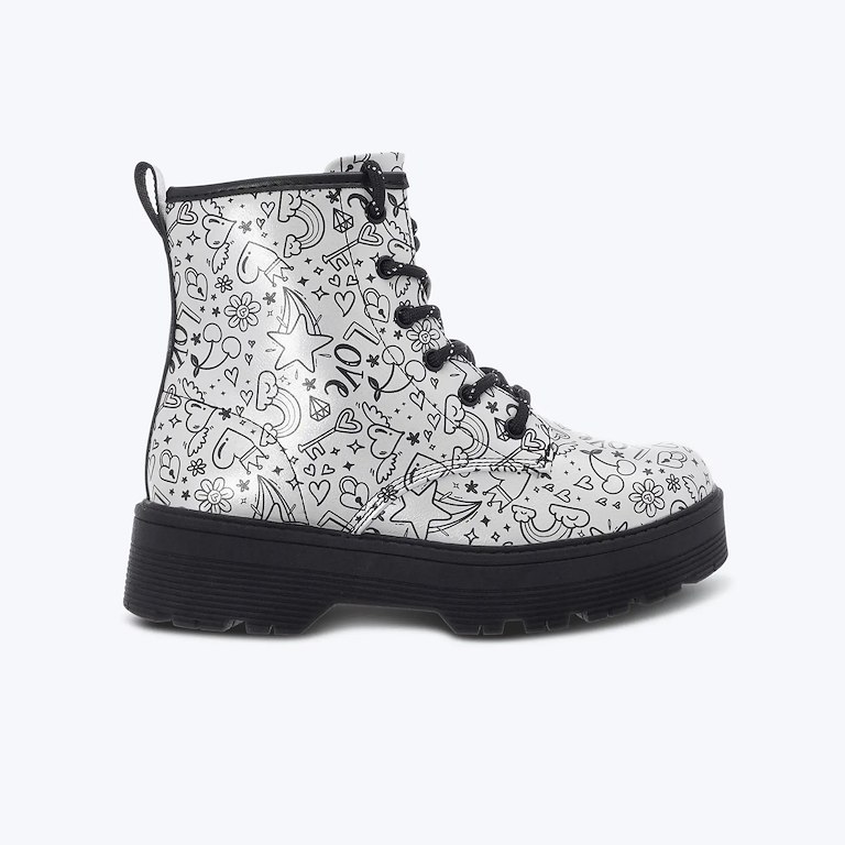 Skechers Cipele za devojčice Gravlen Hi Doodle Down, Srebrne