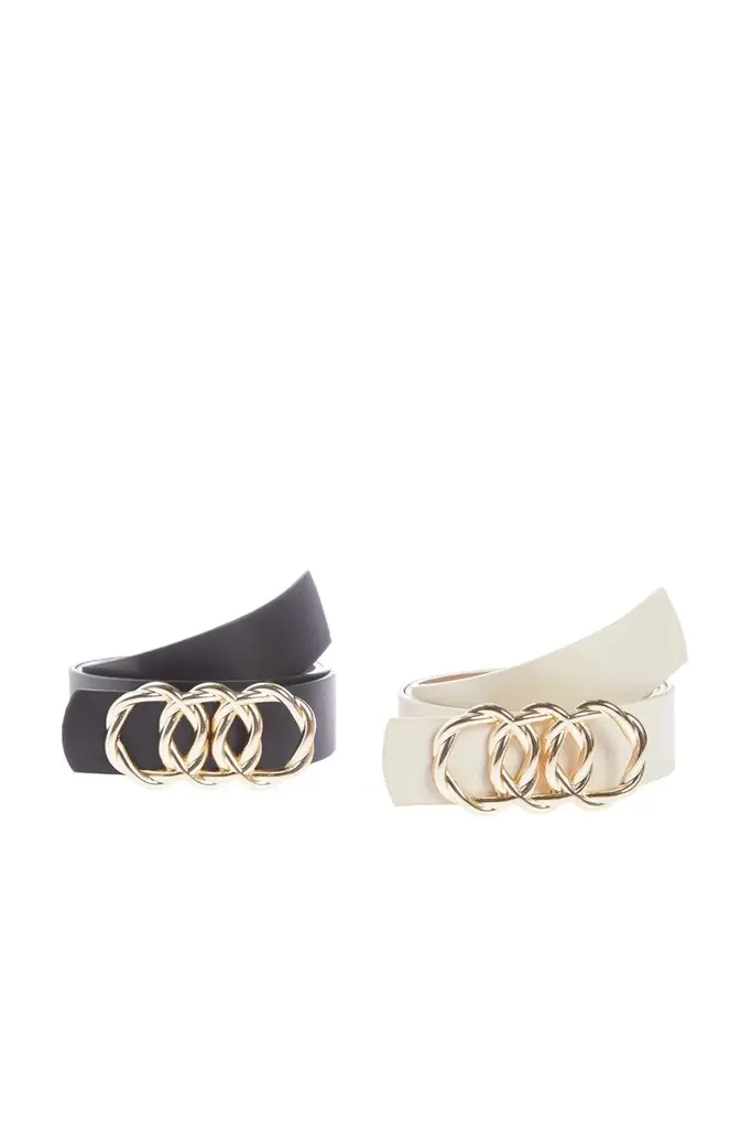Trendyol ženski set pojas za cipele Double Pack Ring Twoss23Ke00011, Crna-Bež / Crna