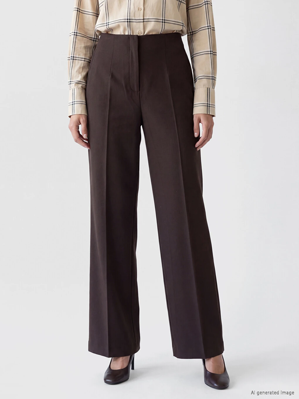 LCW EVERYDAY Ženske Pantalone Od Tkanine Sa Širokim Nogavicama