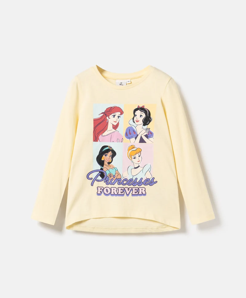 Žuta majica za devojčice Disney Princess, 100% pamuk