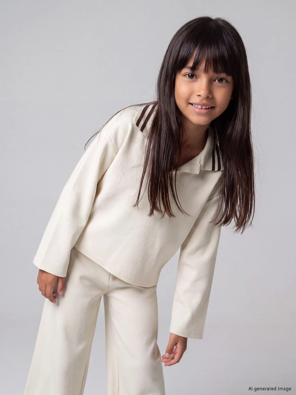 LCW Kids Set Za Devojčice Sa Polo Kragnom Od Mekog Materijala